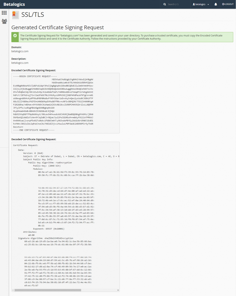 How to generate CSR (Certificate Signing Request) form cPanel - Betalogics